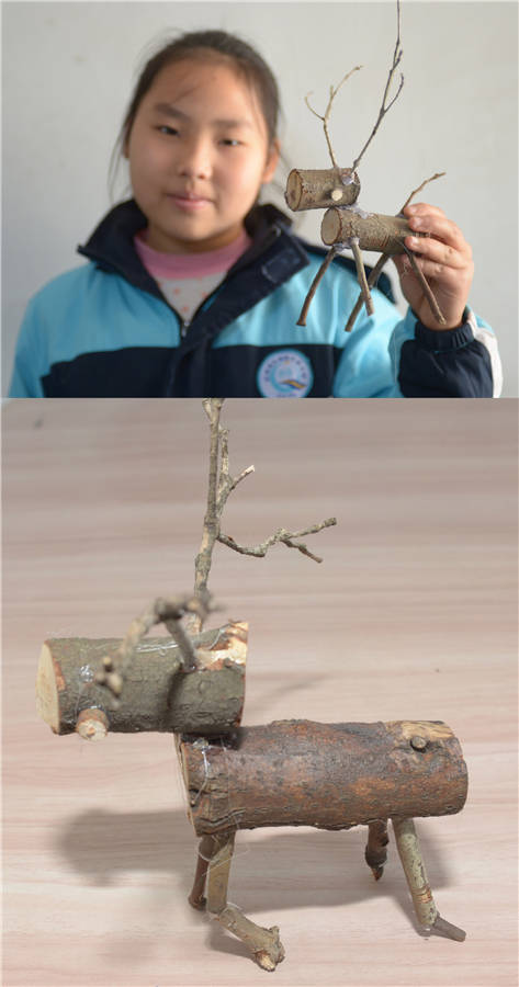 Students Make Handicrafts By Using Natural Materials In Hunan 