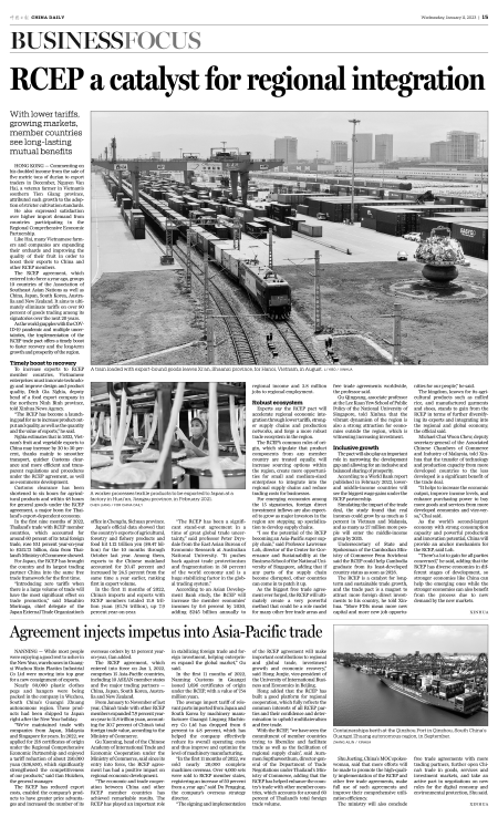 RCEP a catalyst for regional integration - Chinadaily.com.cn