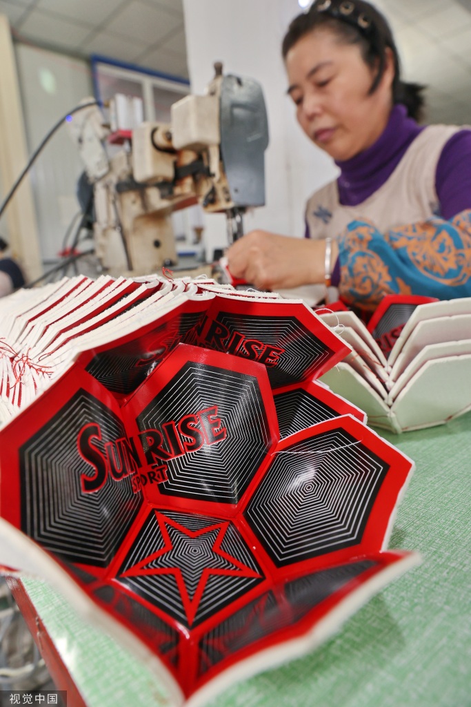 Jiangsu's soccer ball makers kick off busy season - Chinadaily.com.cn